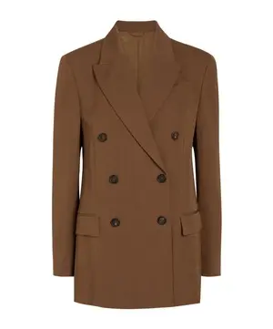 Brunello Cucinelli Double-breasted Wool-blend Blazer - Green