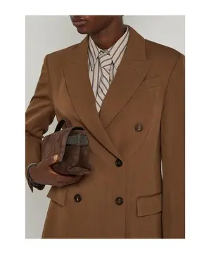 Brunello Cucinelli Double-breasted Wool-blend Blazer