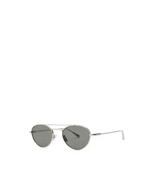 Saint Laurent Round Frame Metal Sunglasses