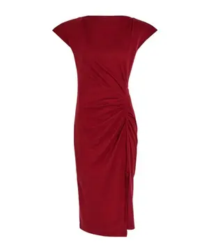 Isabel Marant Étoile Ruched Cotton Midi Dress - Red