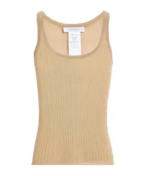 Max Mara Solid Color Sleeveless Knit Top - Nude