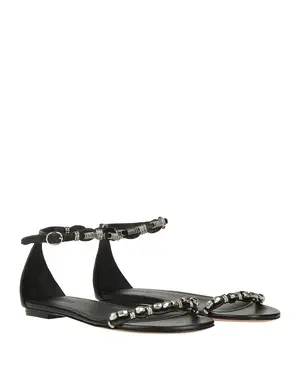 Isabel Marant Étoile Embellished Leather Flat Sandals