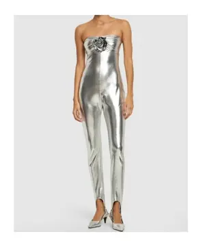 Giuseppe Di Morabito Strapless Jumpsuit With Floral Applique