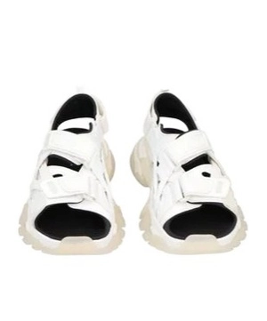 Balenciaga Velcro Flat Sandals - White