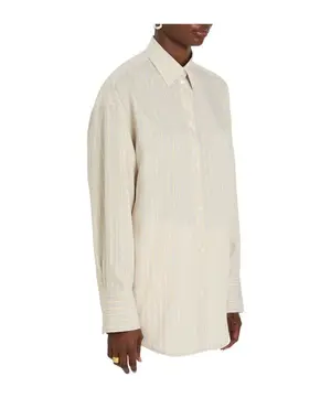 TOTEME Striped Woven Shirt - White