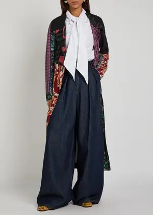 Dries Van Noten Double-breasted Printed Trench Coat