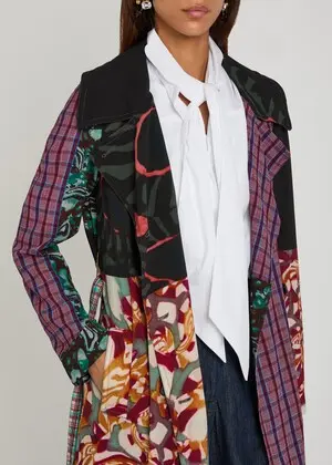 Dries Van Noten Double-breasted Printed Trench Coat