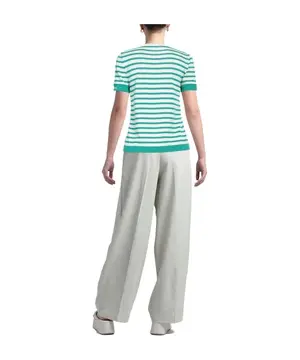 Max Mara Striped Short-sleeve Knitted Top