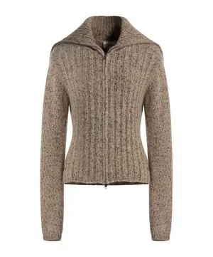 GANNI Textured Knit Zip-up Jacket - Gray