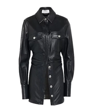 Sportmax Solid Leather Overcoat
