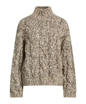 Brunello Cucinelli Grey Turtleneck Long Sleeve Sweater With Sequins