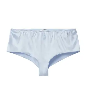Miu Miu Logo Embroidered Satin Panty - White
