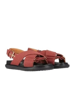 Marni Simple Solid Color Flat Sandals - Brown