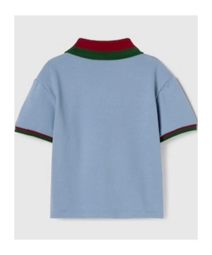 Gucci Baby Cotton Polo Shirt With Web Detail