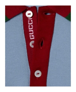 Gucci Baby Cotton Polo Shirt With Web Detail