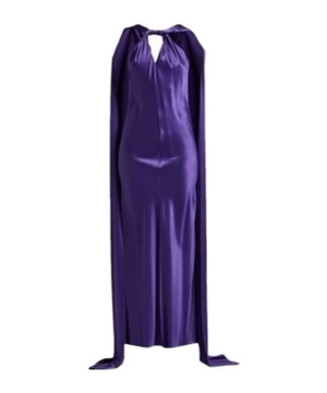 Max Mara Minimalist Stylish Satin Sleeveless Evening Dress - Blue