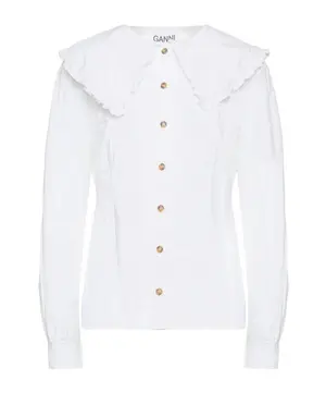 GANNI Long-sleeved Ruffled Shirt