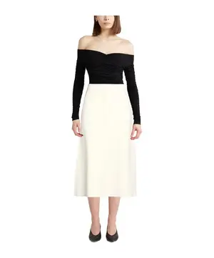 Max Mara Solid Color Knitted Umbrella Skirt