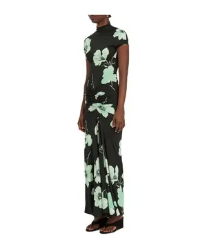 Alaïa Floral-print Jersey Maxi Dress