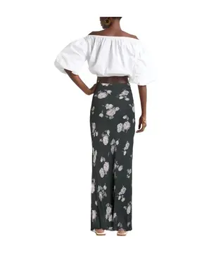 GANNI Floral Print Waist-cinching Maxi Dress