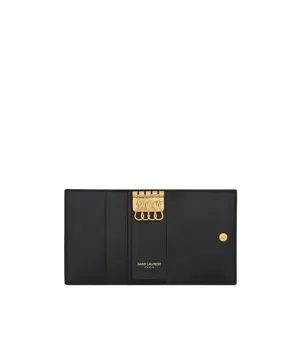 Saint Laurent Cassandre Matelassé Slim Key Case In Quilted Lambskin
