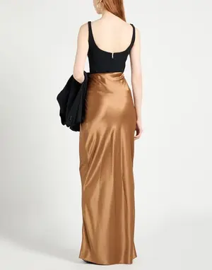 Saint Laurent Solid Color Satin Skirt
