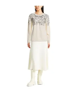 Max Mara Solid-color Crew Neck Knit Sweater