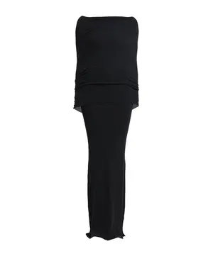 Balenciaga Ribbed Knit Maxi Dress - Black