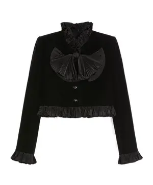 Valentino Garavani Cropped Jacket In Sablé Velvet