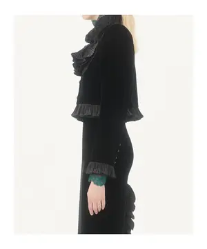 Valentino Garavani Cropped Jacket In Sablé Velvet