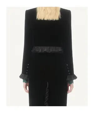 Valentino Garavani Cropped Jacket In Sablé Velvet