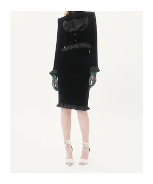 Valentino Garavani Cropped Jacket In Sablé Velvet