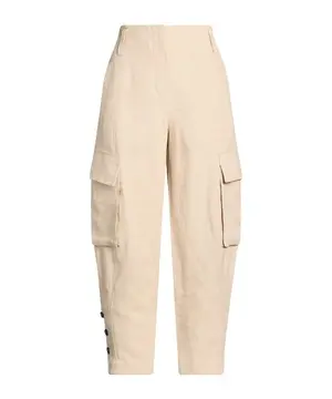 Brunello Cucinelli Solid Color Linen Cargo Pants - Nude