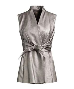 Rick Owens Metallic Luster Sleeveless Leather Vest