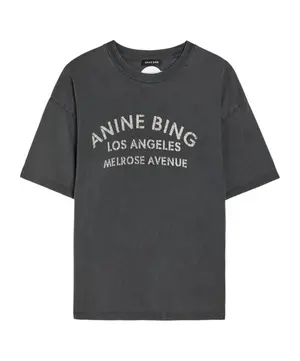 ANINE BING Front Back Logo Printed Cotton T-shirt