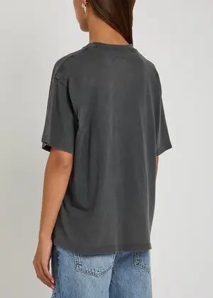 ANINE BING Front Back Logo Printed Cotton T-shirt