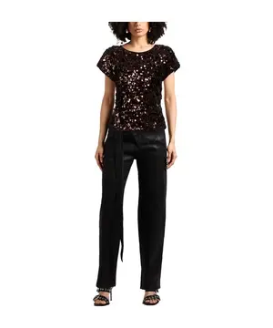 GANNI Solid-color Short-sleeved Top