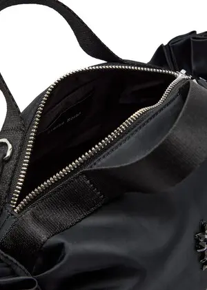 Simone Rocha Double Ribbon Rosette Mini Nylon Top Handle Bag - Black