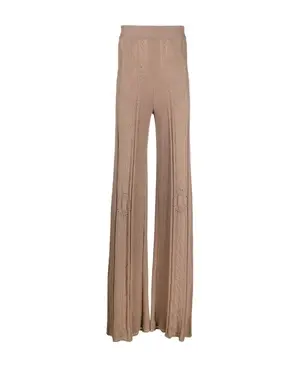 MARINE SERRE Pointelle Flared Knitted Trousers