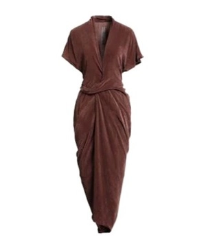 Rick Owens Velvet Draped Midi Dress