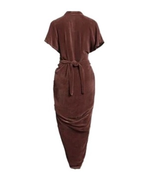 Rick Owens Velvet Draped Midi Dress