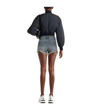 Balenciaga Dark Wash Frayed Hem Denim Shorts