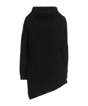 Max Mara Solid Color Knitted Turtleneck Sweater - Black