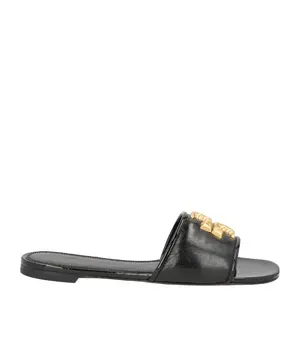 Tory Burch Minimalist Square Toe Slip-on Sandals With Logo Detail