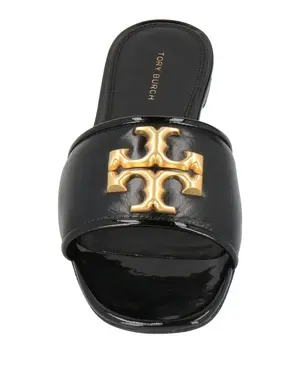 Tory Burch Minimalist Square Toe Slip-on Sandals With Logo Detail