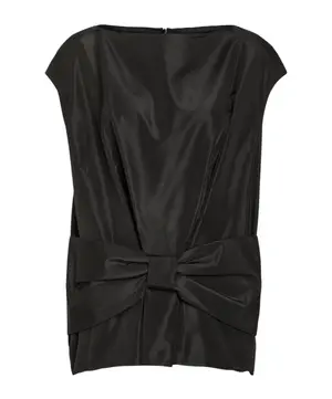 Simone Rocha Bow-appliqué Taffeta Top - Black