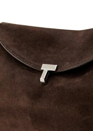 TOTEME T-lock Suede Top Handle Bag - Black