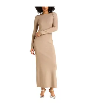 Max Mara Metallic Long-sleeve Maxi Dress