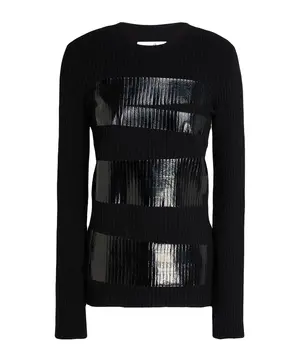 MAISON MARGIELA Ribbed Knit Crewneck Sweater With Contrasting Print