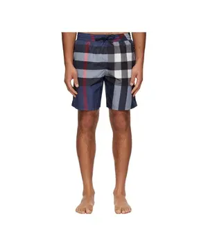 Burberry Plaid Swim Trunks - Brown